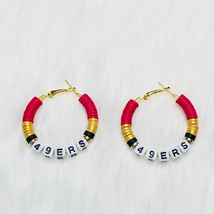 NFL Game Day (san Francisco 49ers) Hoop Earrings - Etsy