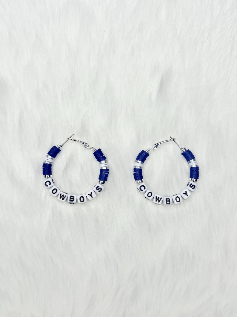 Dallas Cowboys “game Day” Clay Bead Earrings - Etsy