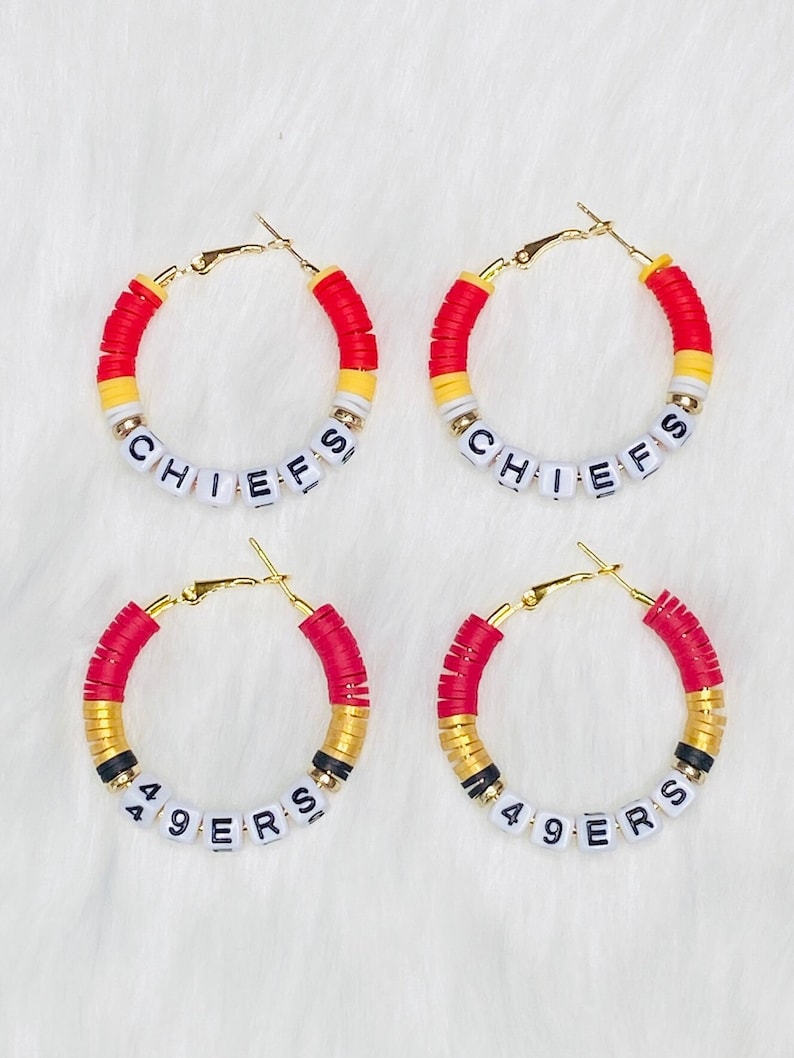 Kansas City Chiefs Clay Bead Earrings - Etsy
