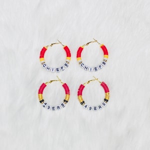 NFL Game Day (san Francisco 49ers) Hoop Earrings - Etsy