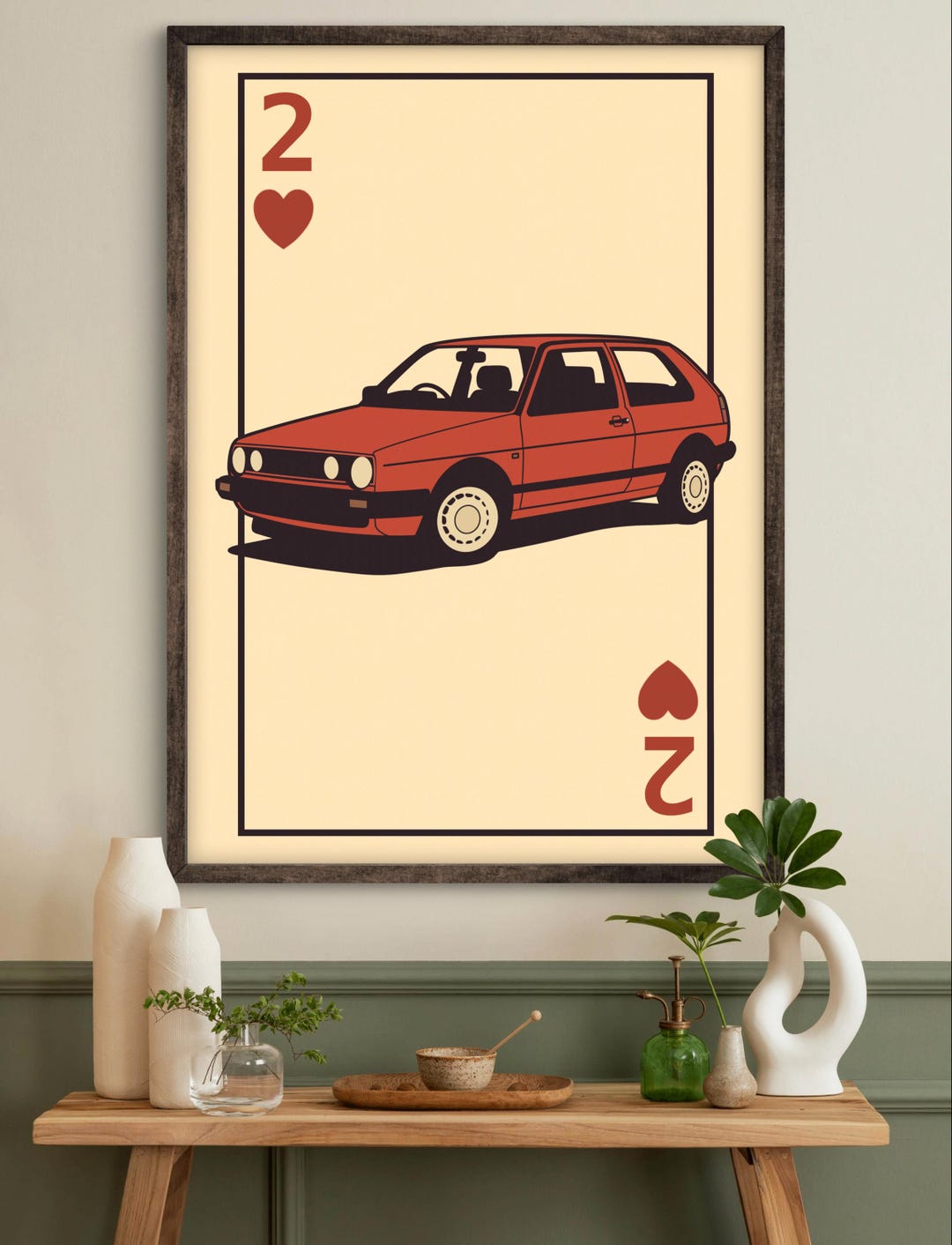 Vintage VW Golf GTI Playing Card Poster – Retro Comic Digital ...