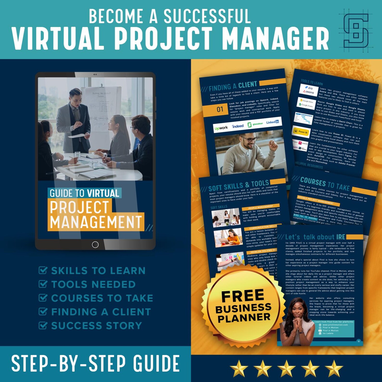 Virtual Project Manager Guide 2025 | Complete Career Blueprint + FREE Planner | Digital Download ...