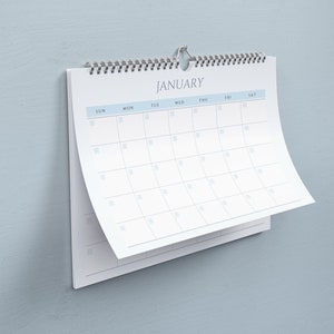 Printable Modern Calendar, Landscape, Year-round, Printable and Digital ...