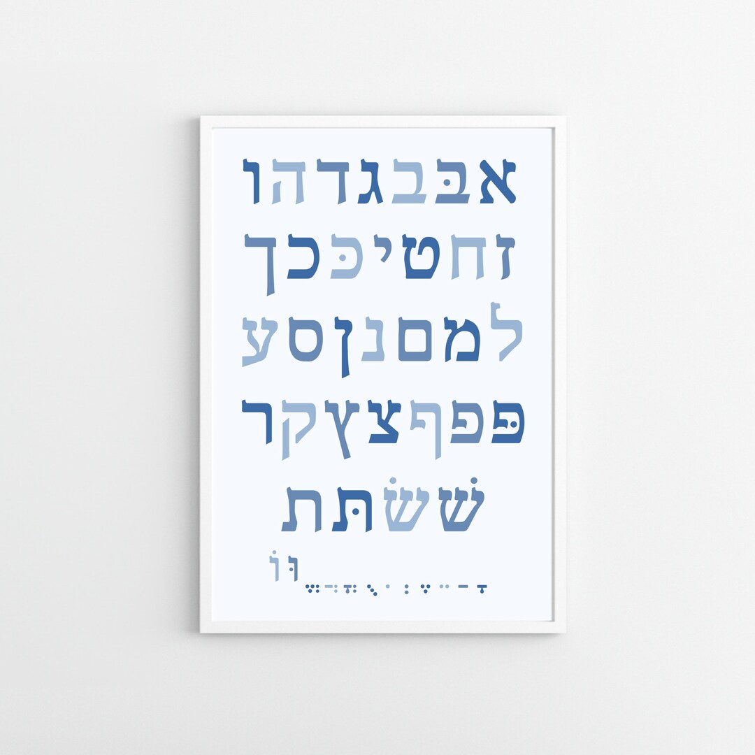 Aleph Bet Poster, Hebrew Aleph Bet Chart, Aleph Bet Nursery Sign ...
