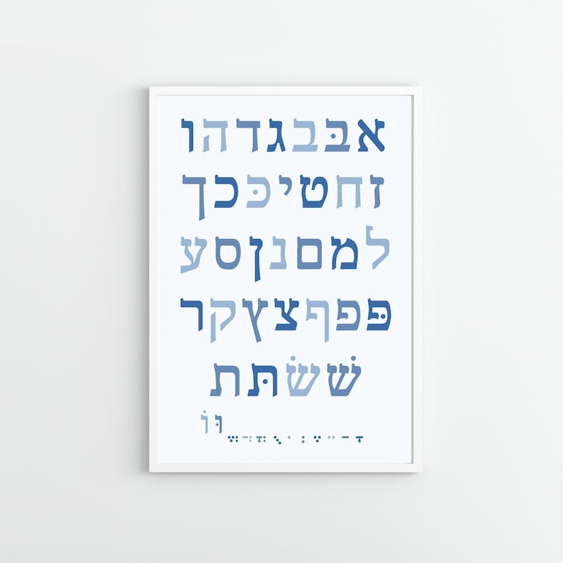 Aleph Bet Poster, Hebrew Aleph Bet Chart, Aleph Bet Nursery Sign ...