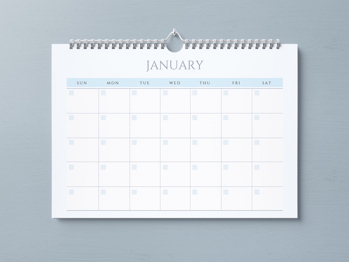 Printable Modern Calendar, Landscape, Year-round, Printable and Digital ...