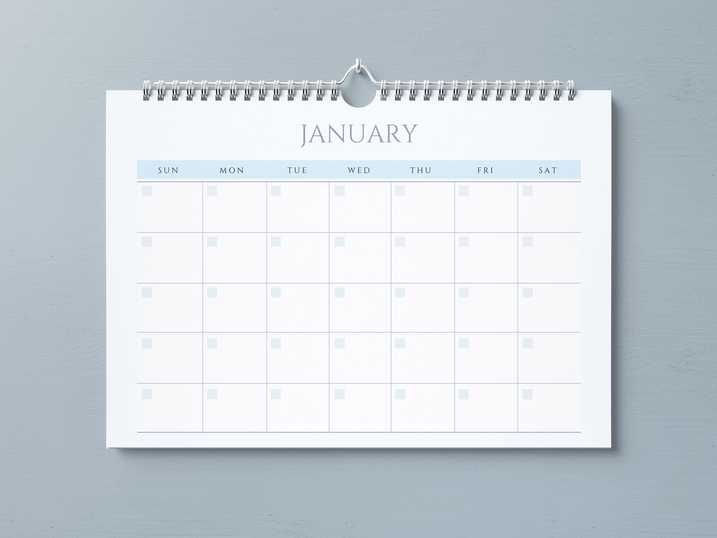 Printable Modern Calendar, Landscape, Year-round, Printable and Digital ...