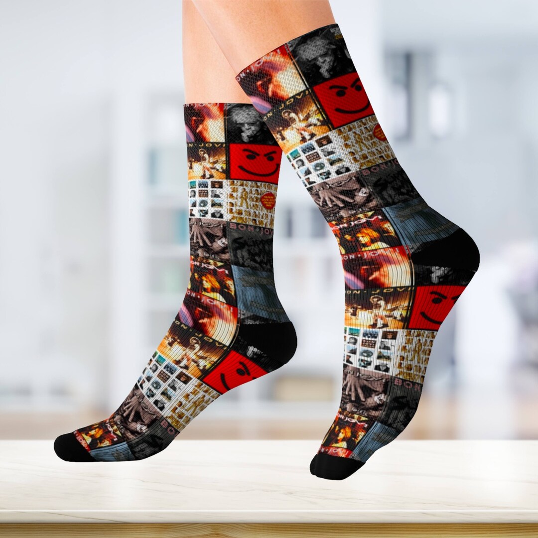 Jon Bon Jovi Socks Bon Jovi Record Albums-inspired Socks Bon - Etsy