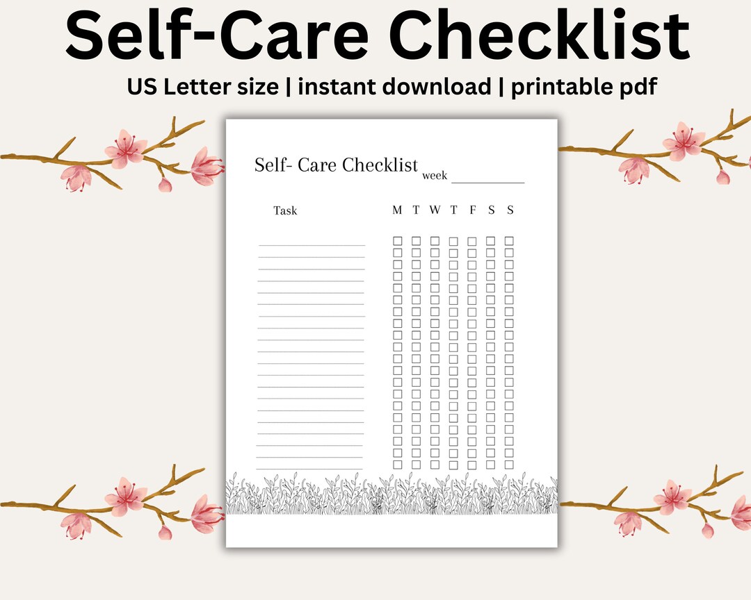 SELF-CARE Checklist Personal Planner Daily Weekly Planner - Etsy