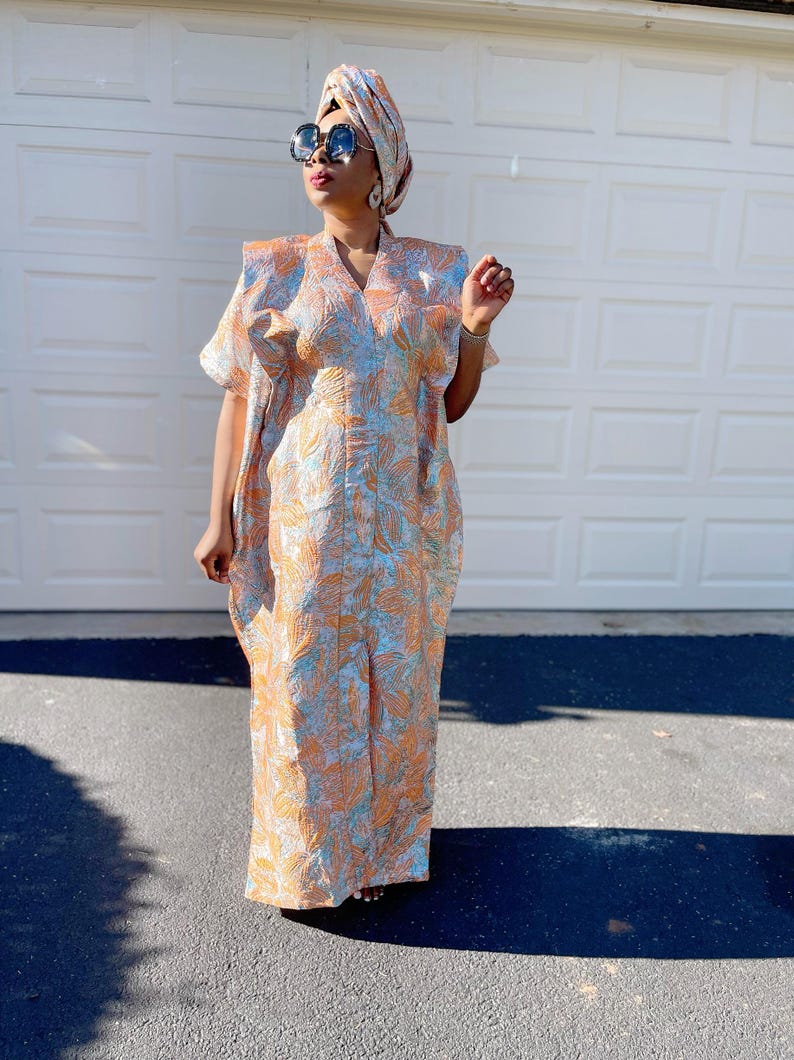 African-tailored Damask Kaftan - Etsy