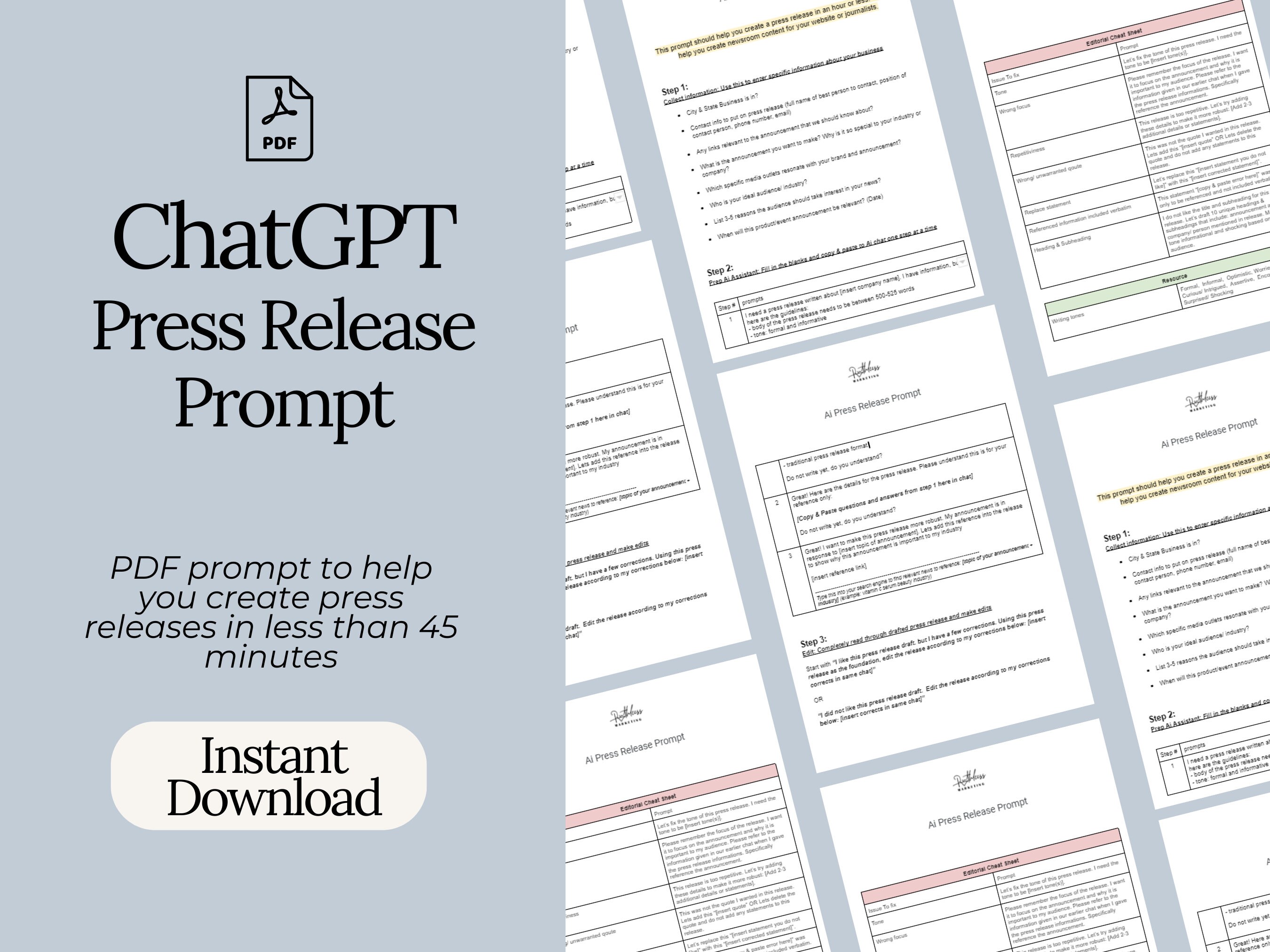 Chatgpt Press Release Prompt - Etsy