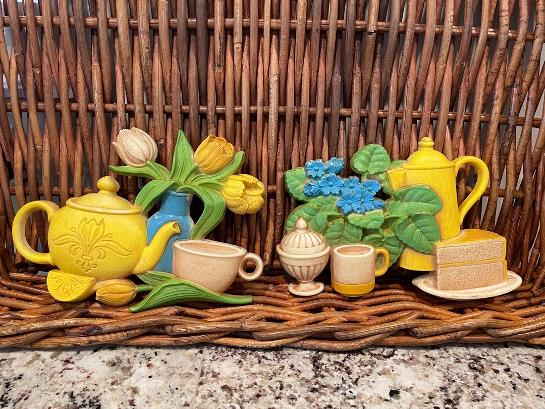 Set of 2 Vintage 1970s Tea Time Wall Decor - Etsy