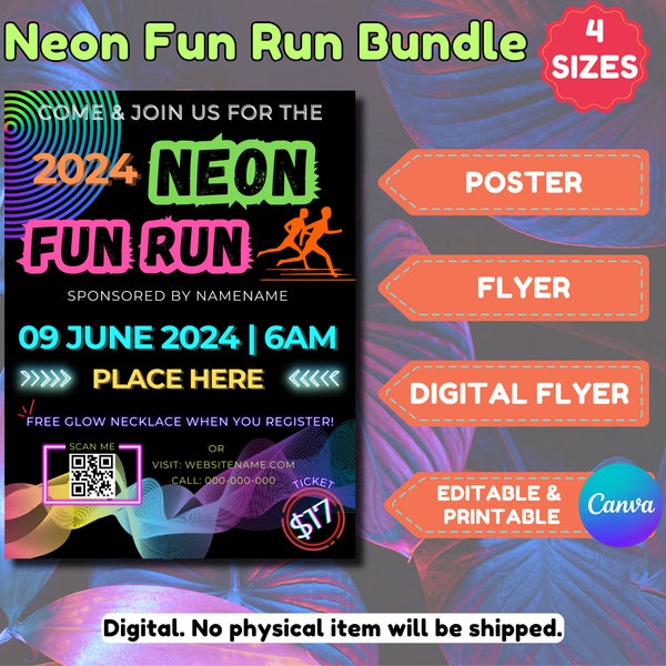 Color Run Flyer - Etsy