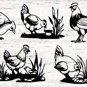 5 Chicken Design SVG Cut Files Dxf Files for Plasma Laser - Etsy
