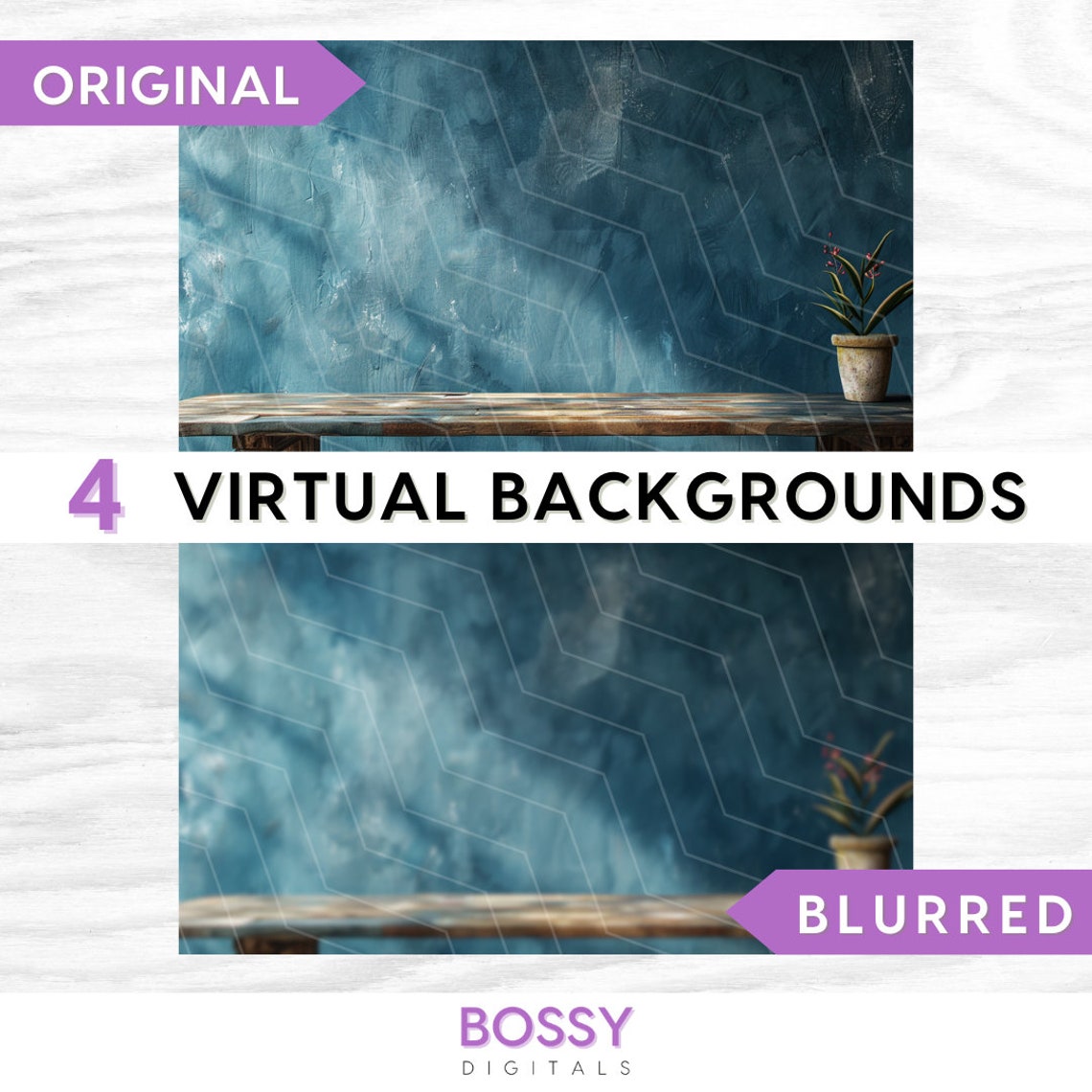 Minimal Coastal Blue Virtual Backgrounds, Instant Download, Digital ...