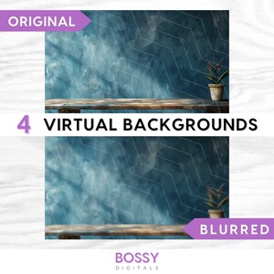 Minimal Coastal Blue Virtual Backgrounds, Instant Download, Digital ...