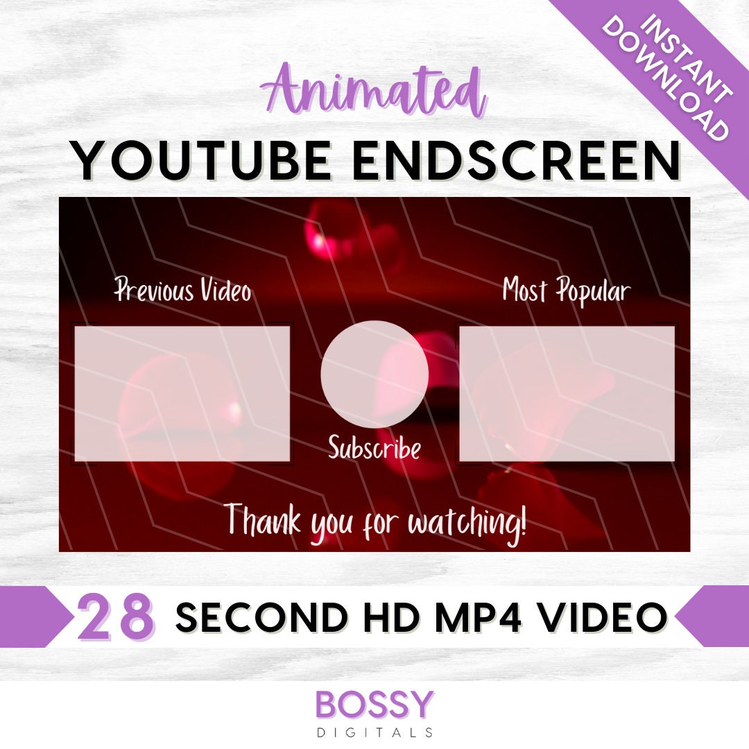Animated Falling Rose Petals Youtube End Screen, Outro, Instant ...