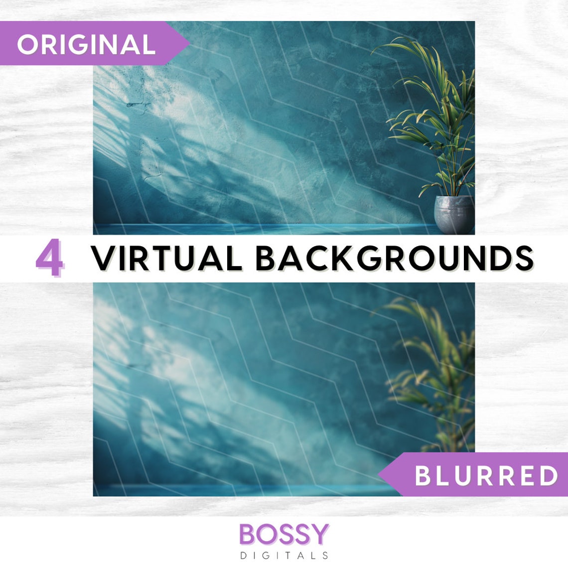 Minimal Coastal Blue Virtual Backgrounds, Instant Download, Digital ...