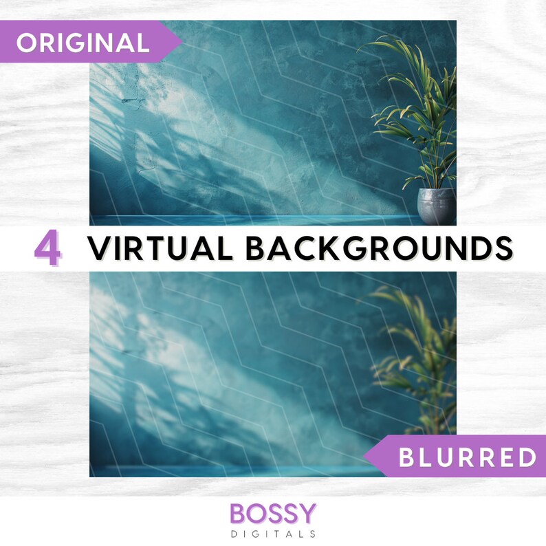 Minimal Coastal Blue Virtual Backgrounds, Instant Download, Digital ...