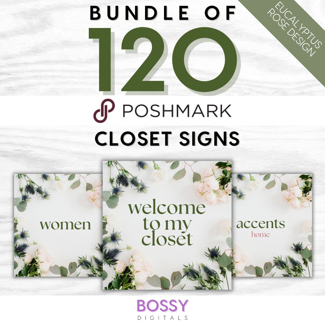 Bundle of 120 Poshmark Closet Signs, Instant Digital Download, PNG ...