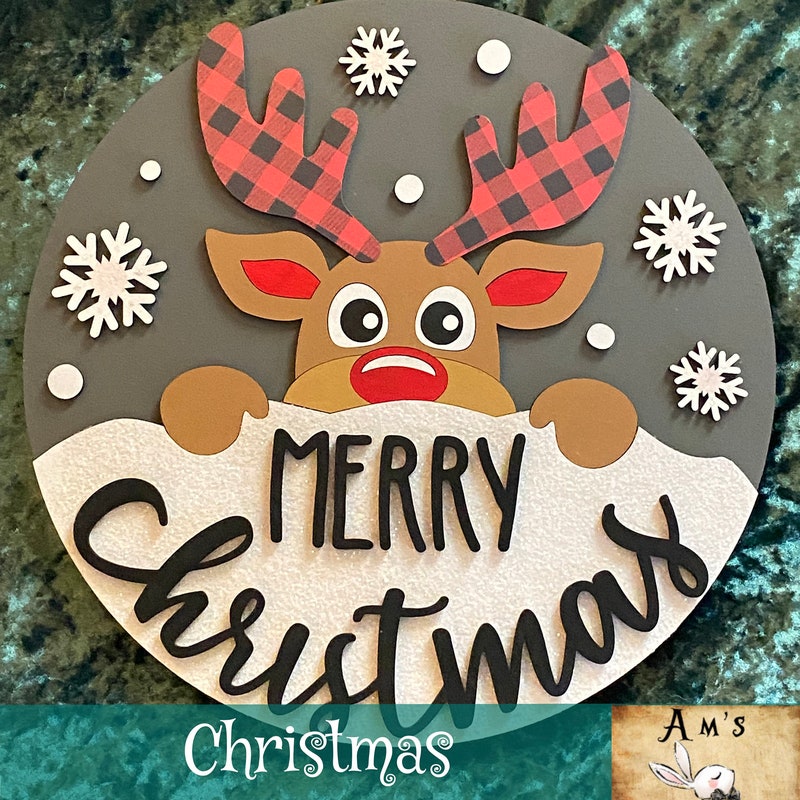 Reindeer Door Decor - Etsy