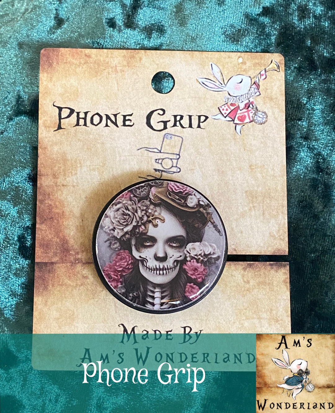 Steampunk Skeleton Girl Phone Grip - Etsy