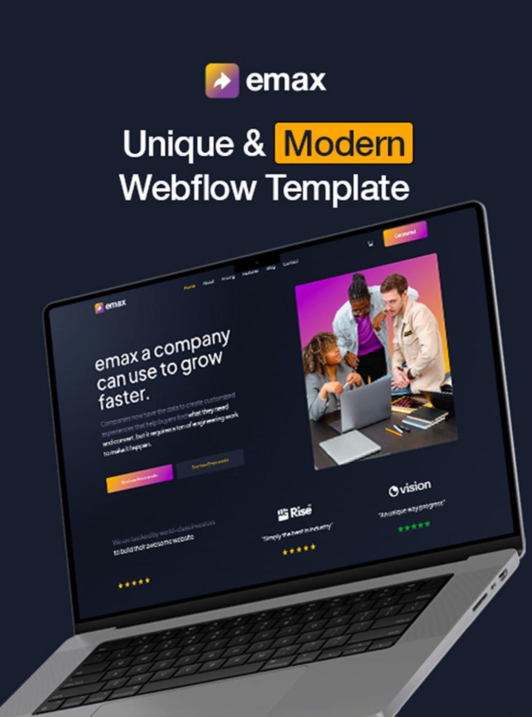 Emax - Portfolio & Agency Webflow Template - Etsy