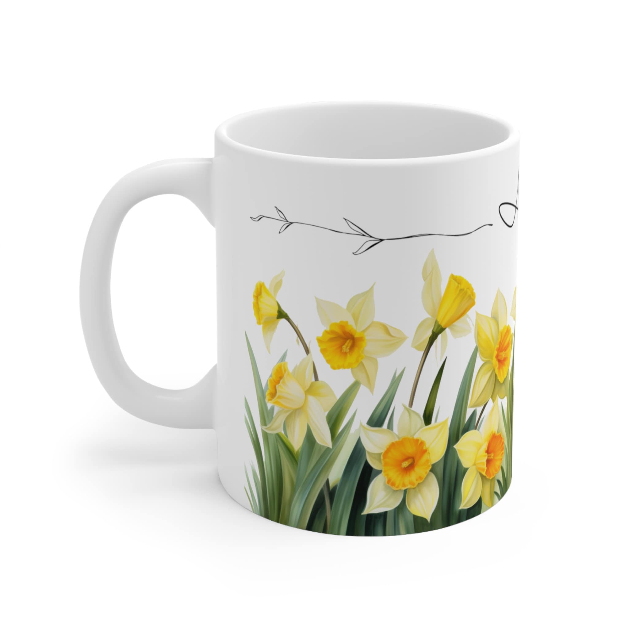 Custom Daffodil Coffee Mug, March Birth Month Flower Birthday Gift ...