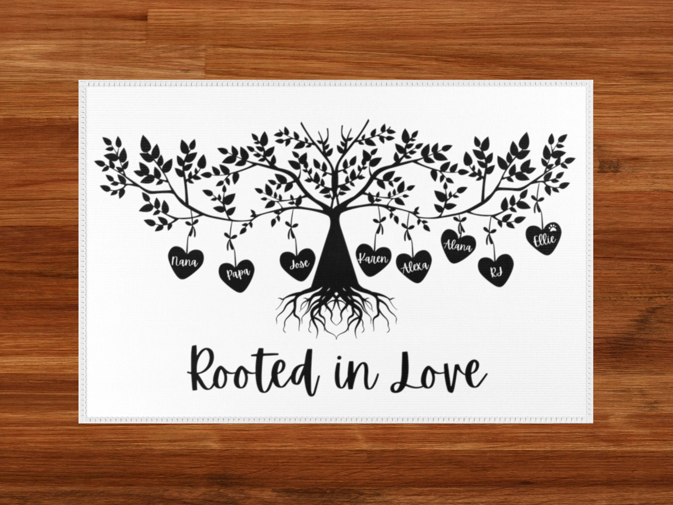 Custom Family Tree Rug Family Name Rug Family Name Entry - Etsy