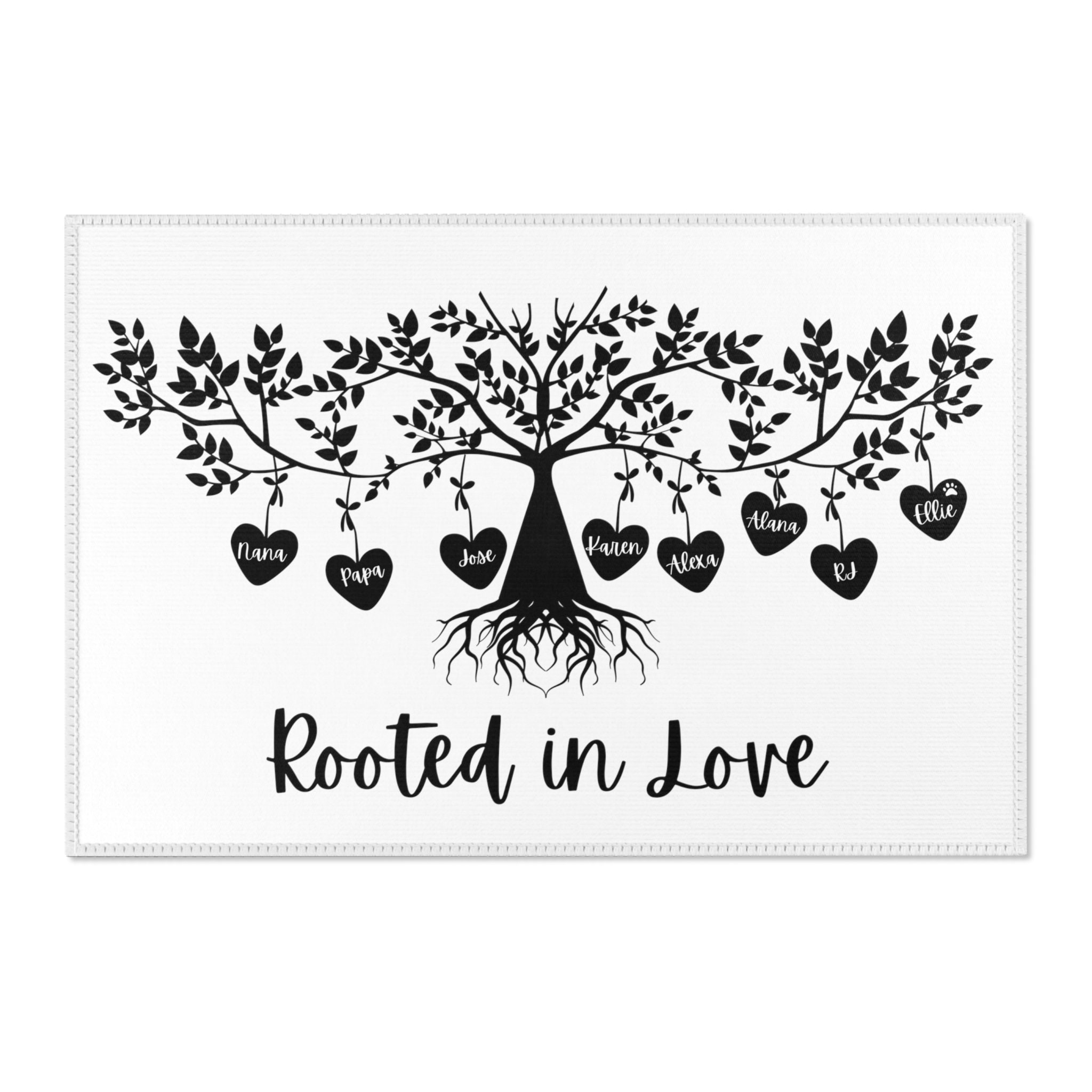 Custom Family Tree Rug Family Name Rug Family Name Entry - Etsy