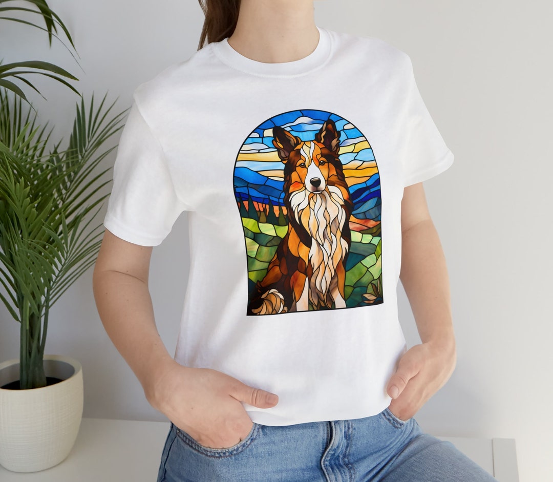 Border Collie Shirt, Stained Glass Dog, Dog T Shirt, Dog Lover Gift ...