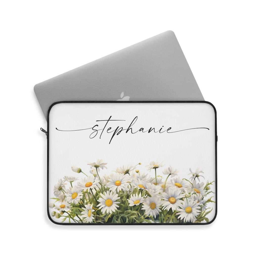 Daisy Flower Laptop Sleeve, Personalized Laptop Sleeve, Custom Laptop ...