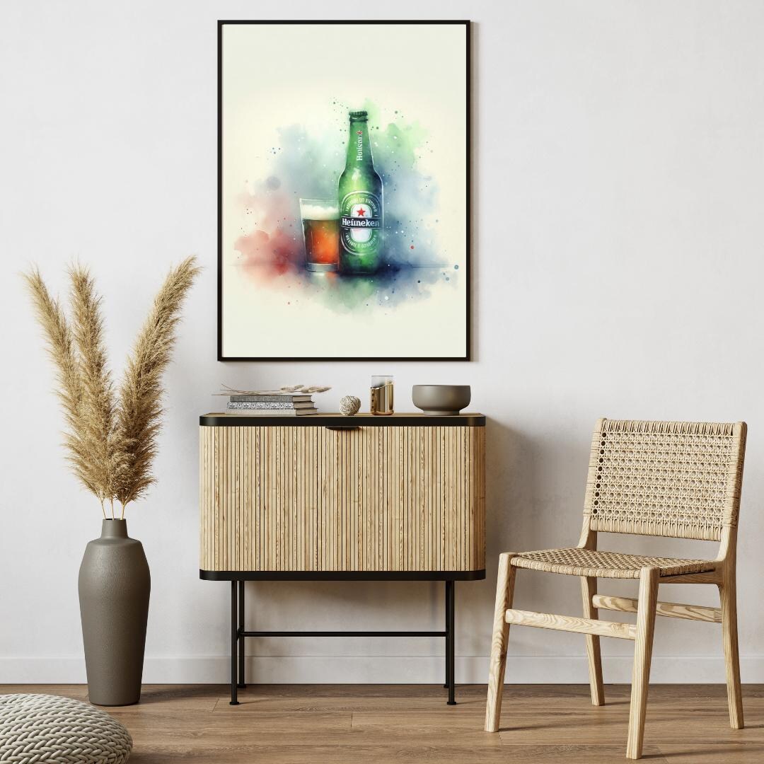 Heineken Beer, Printable Portrait, Wall Art, Wall Accessories for ...