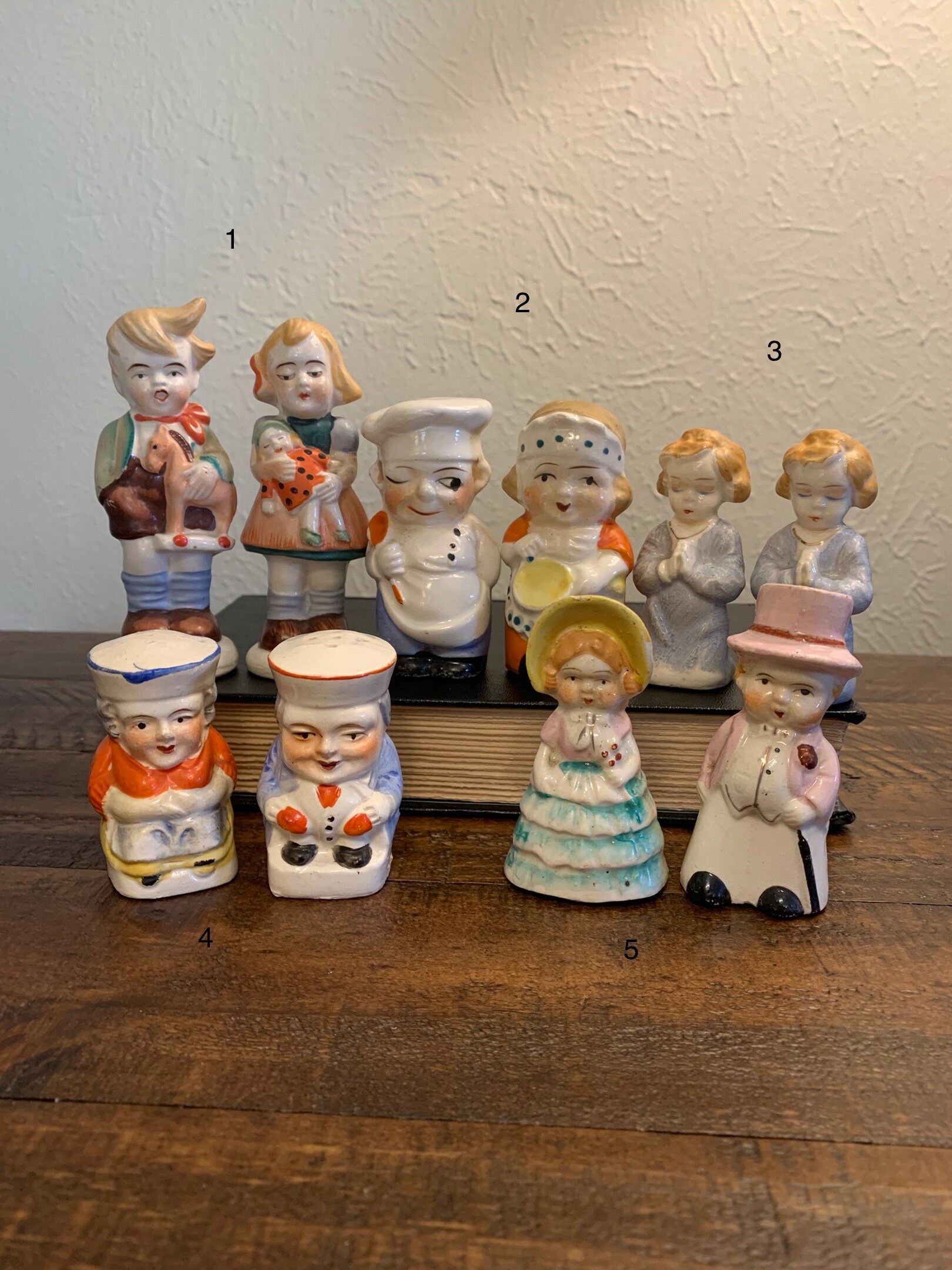 Hummel Style Japan Vintage Salt and Pepper Shaker Sets Various Couples ...