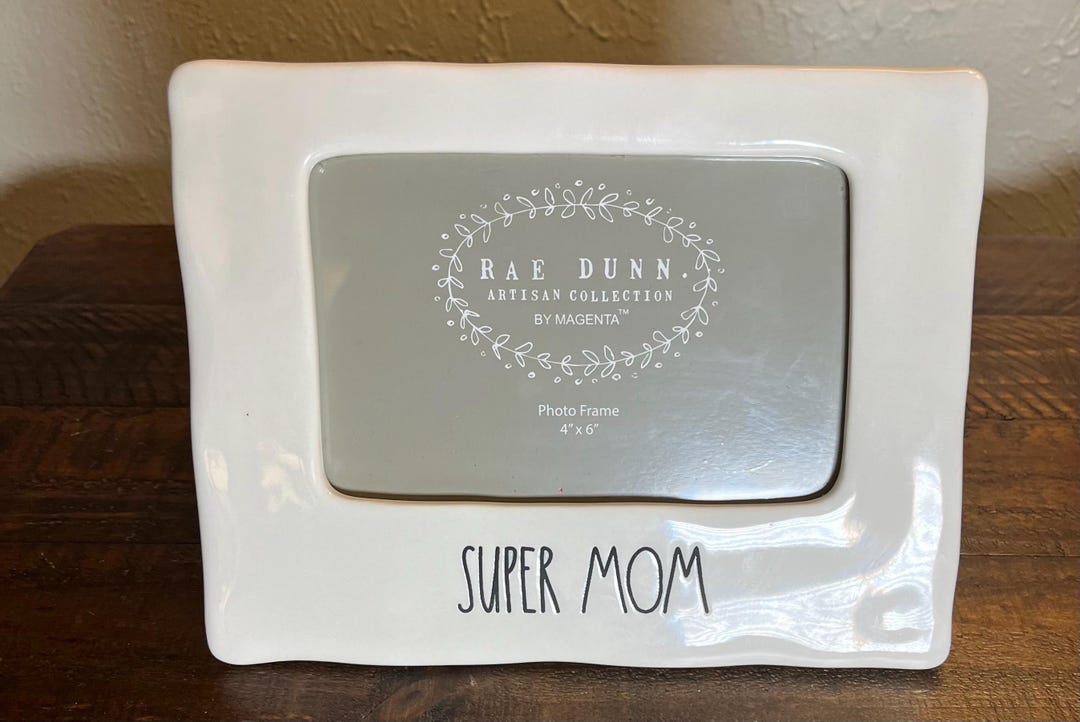 Rae Dunn Artisan Collection SUPER MOM Script Picture Frame 4x6 White - Etsy