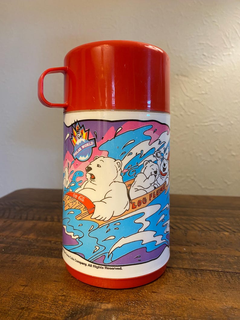 Coca-cola 1996 Polar World Thermos With Lid Aladdin Corp - Etsy