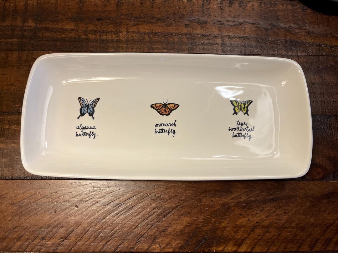Rae Dunn Artisan Collection by Magenta Butterfly Print Tray EXCELLENT ...