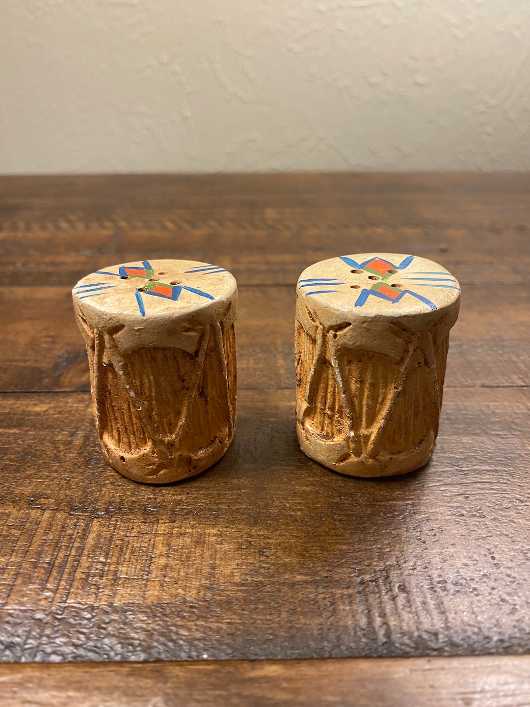 Native American Indian Drum Salt and Pepper Shaker Set Vintage Japan - Etsy