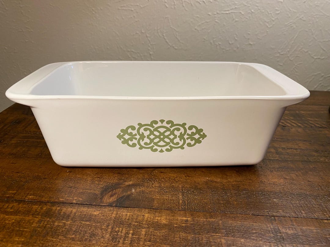Corning Ware Vintage Loaf Pan Avacado Green Shell P-315-B USA 2 Quart ...