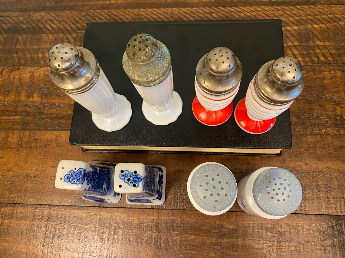 Vintage Glass Art Deco Salt and Pepper Shaker Sets - Etsy