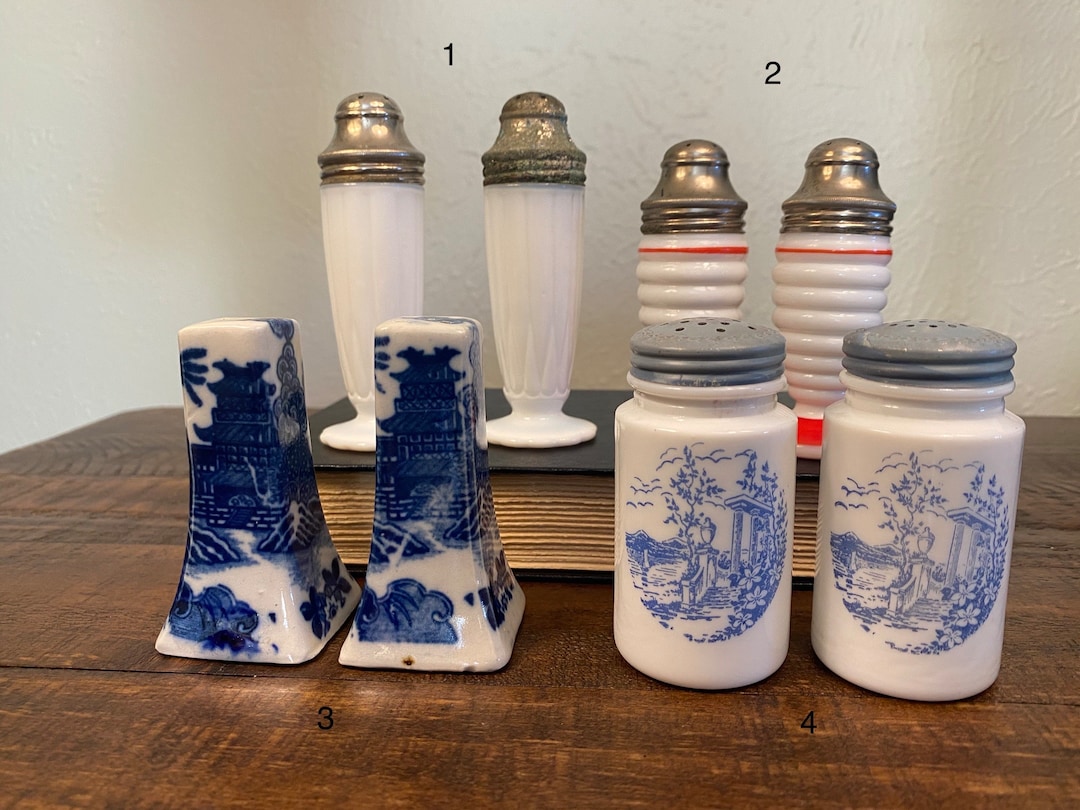 Vintage Glass Art Deco Salt and Pepper Shaker Sets - Etsy