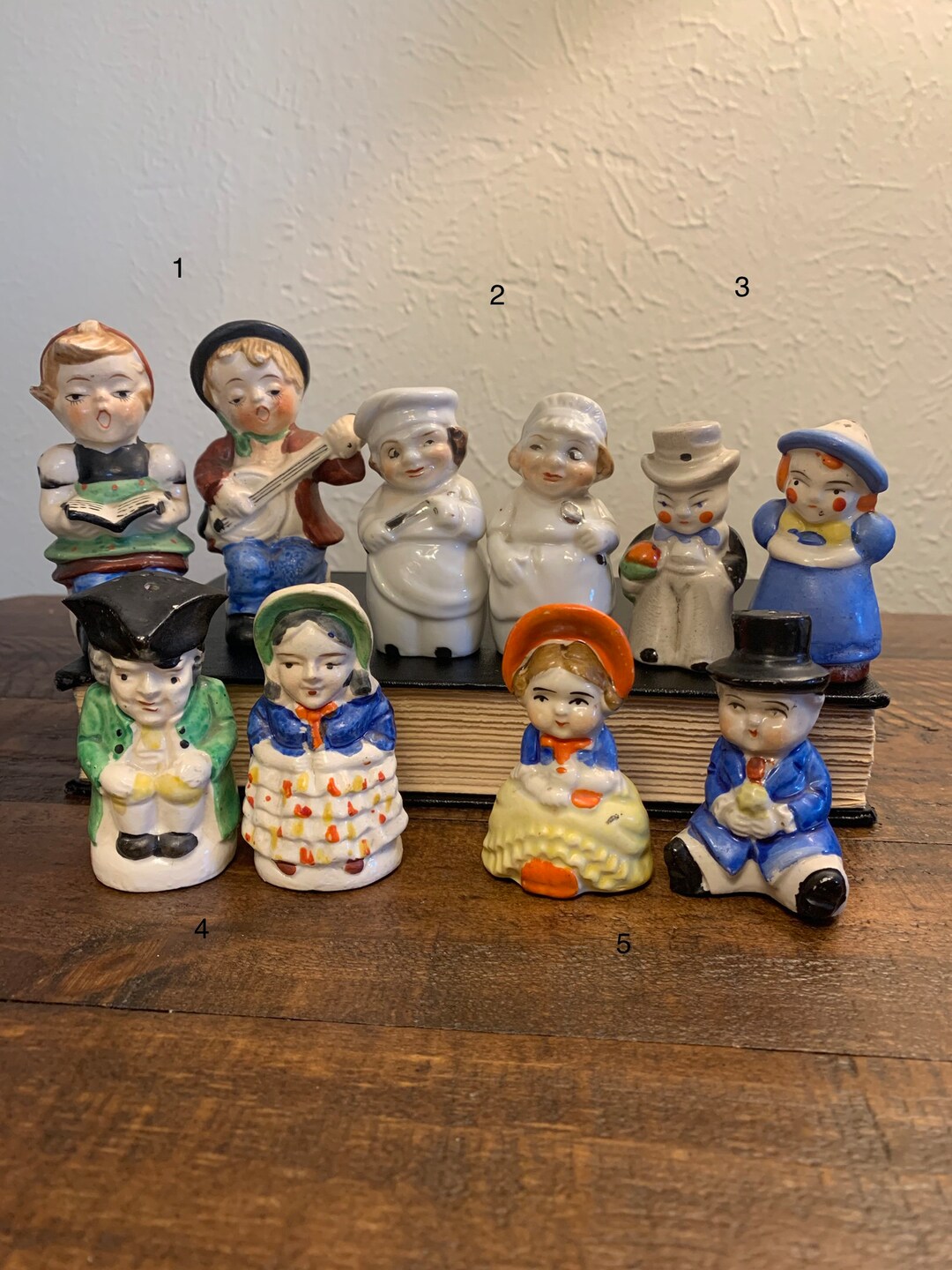 Hummel Style Japan Vintage Salt and Pepper Shaker Sets Various Couples ...