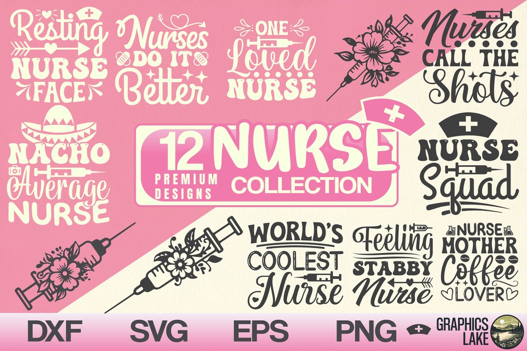 Premium Nurse Design Graphic Pack. SVG Files & Designs for Cricut and ...