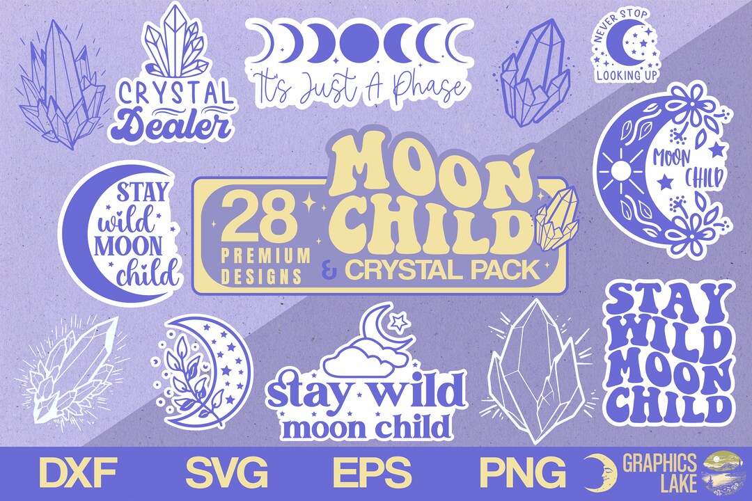 Premium Moon Child SVG Files & Designs for Cricut and Silhouette ...