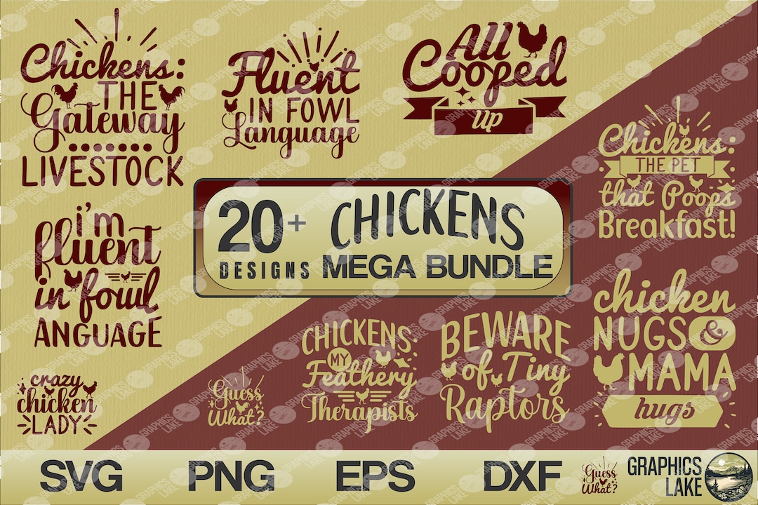 Chicken Quotes 20 Bundle SVG Files & Designs for Cricut and Silhouette ...