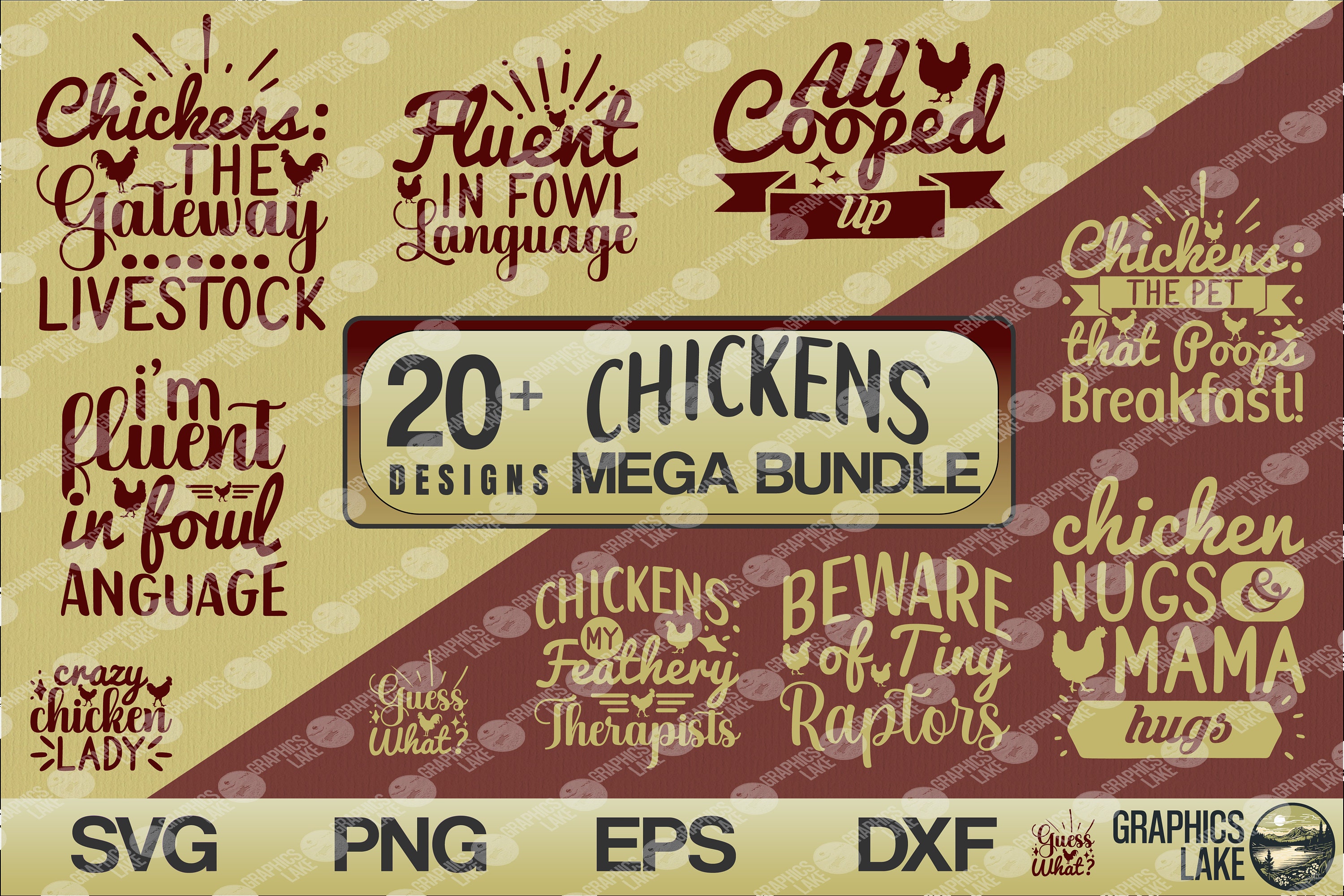 Chicken Quotes 20 Bundle SVG Files & Designs for Cricut and Silhouette ...