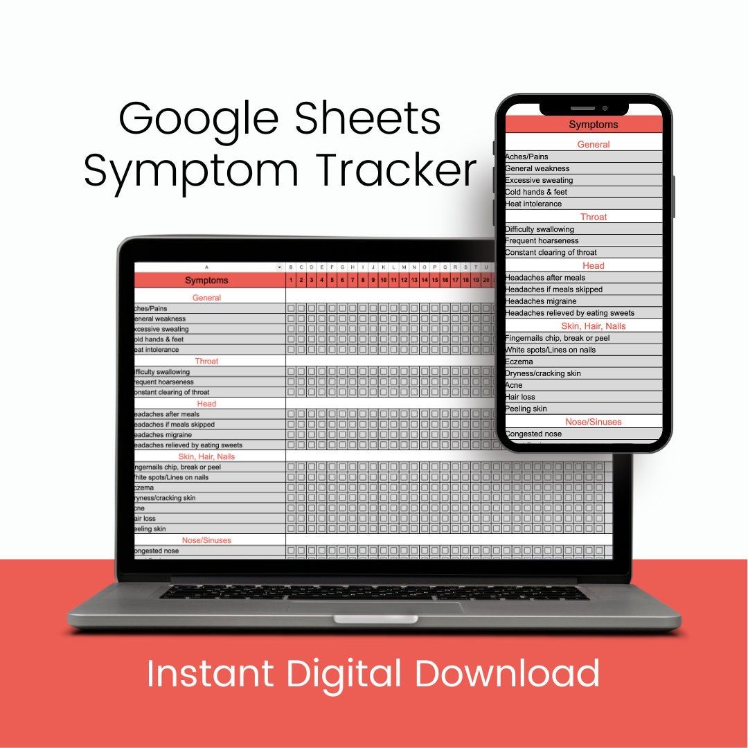 Digital Symptom Tracker, Wellness Tracker, Health Planner Printable ...