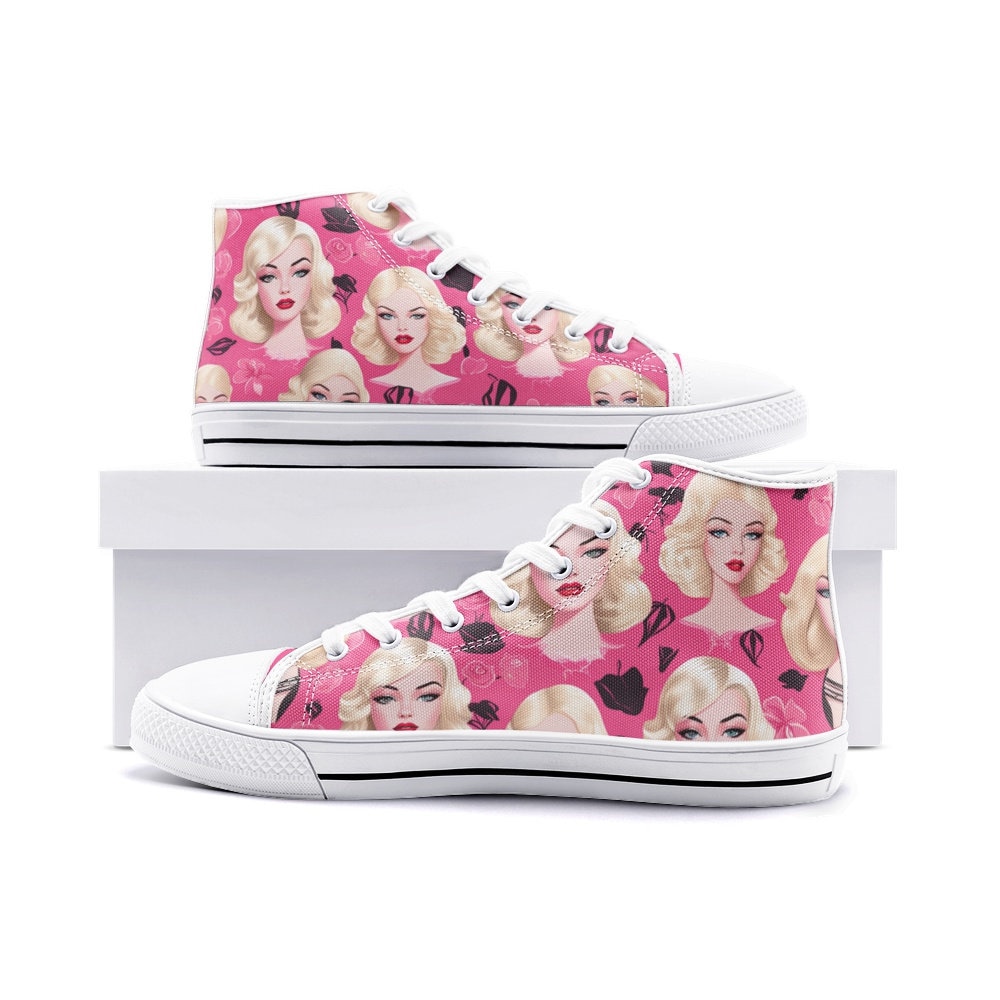 Men's/women's Barbie Inspired High Top Sneakers - Etsy