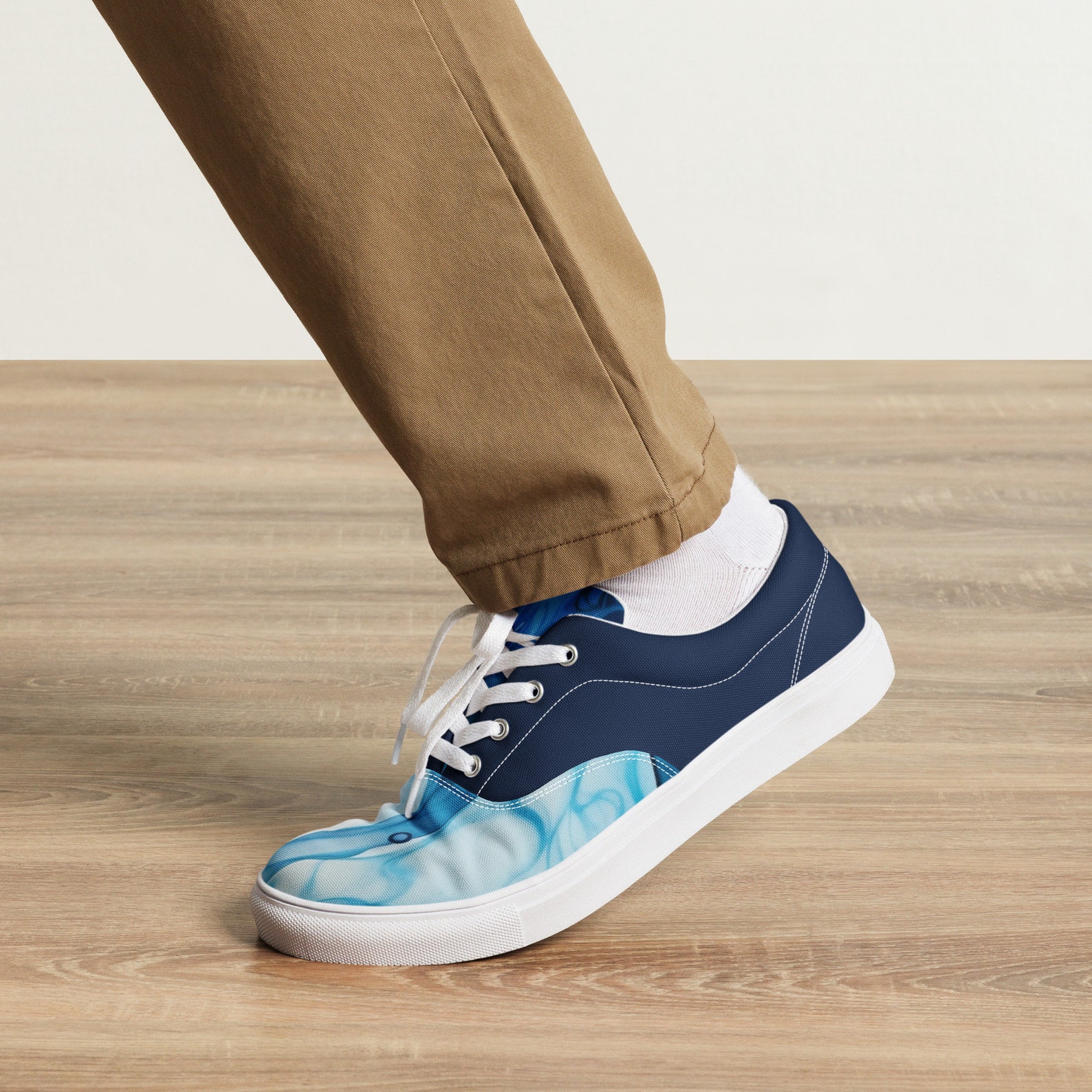 Men’s Dark Blue Watercolor Sneakers - Etsy