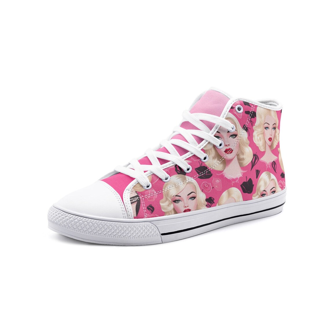 Men's/women's Barbie Inspired High Top Sneakers - Etsy